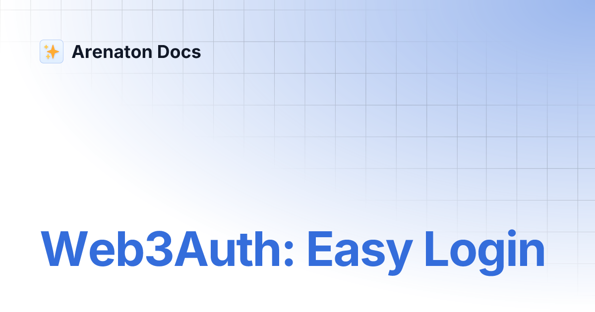 Web3Auth: Easy Login | Arenaton Docs